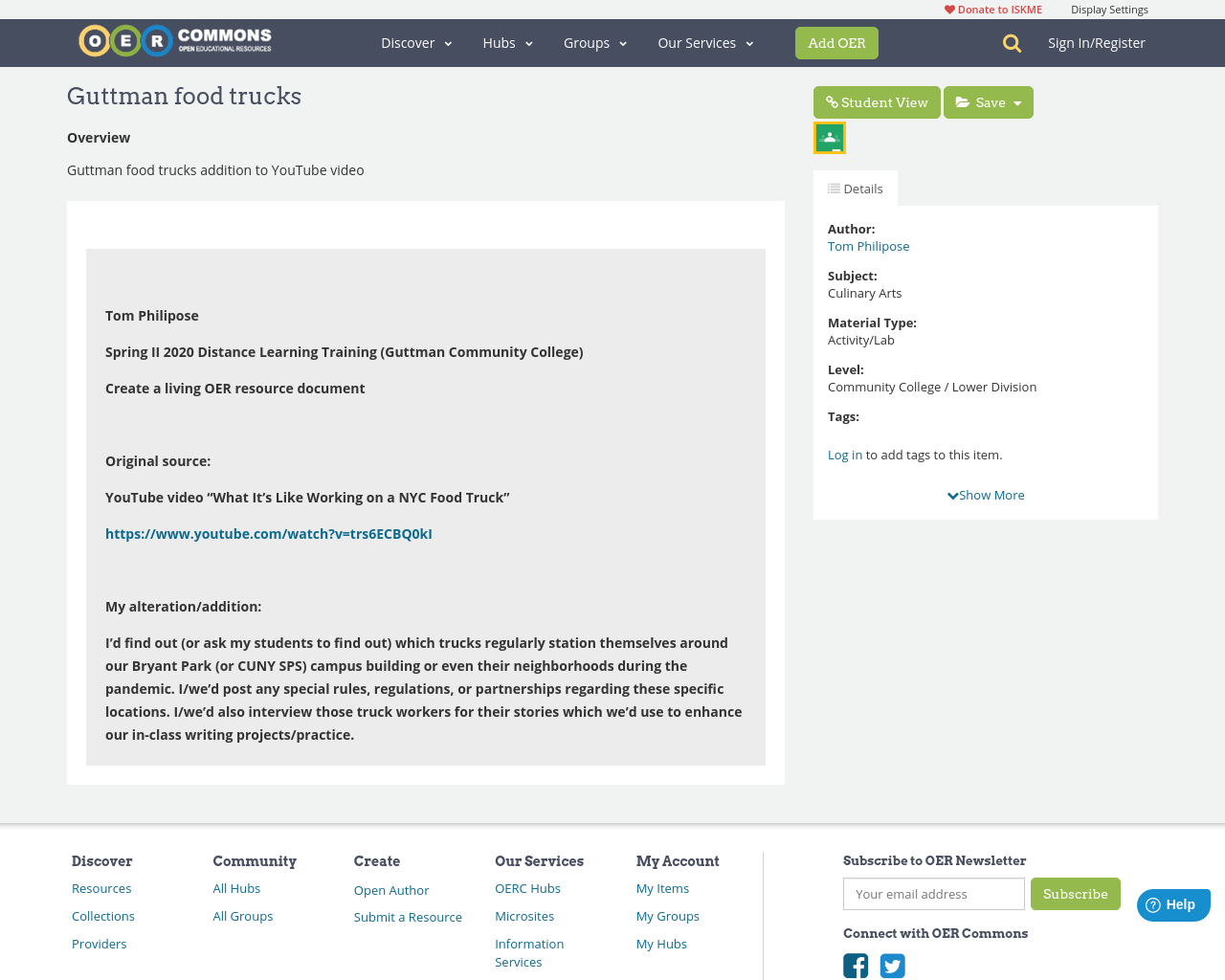 Guttman food trucks | OER Commons