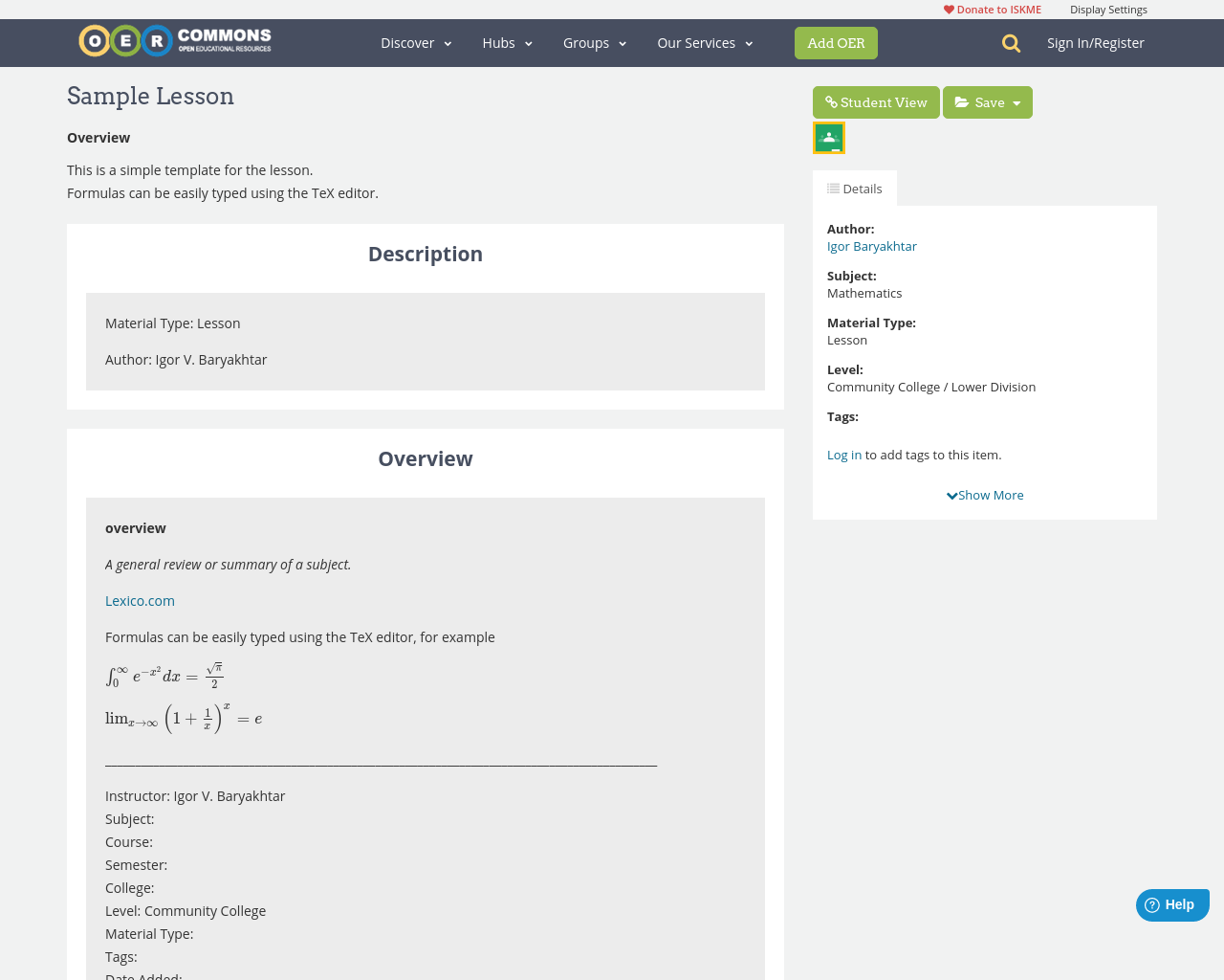 Sample Lesson | OER Commons