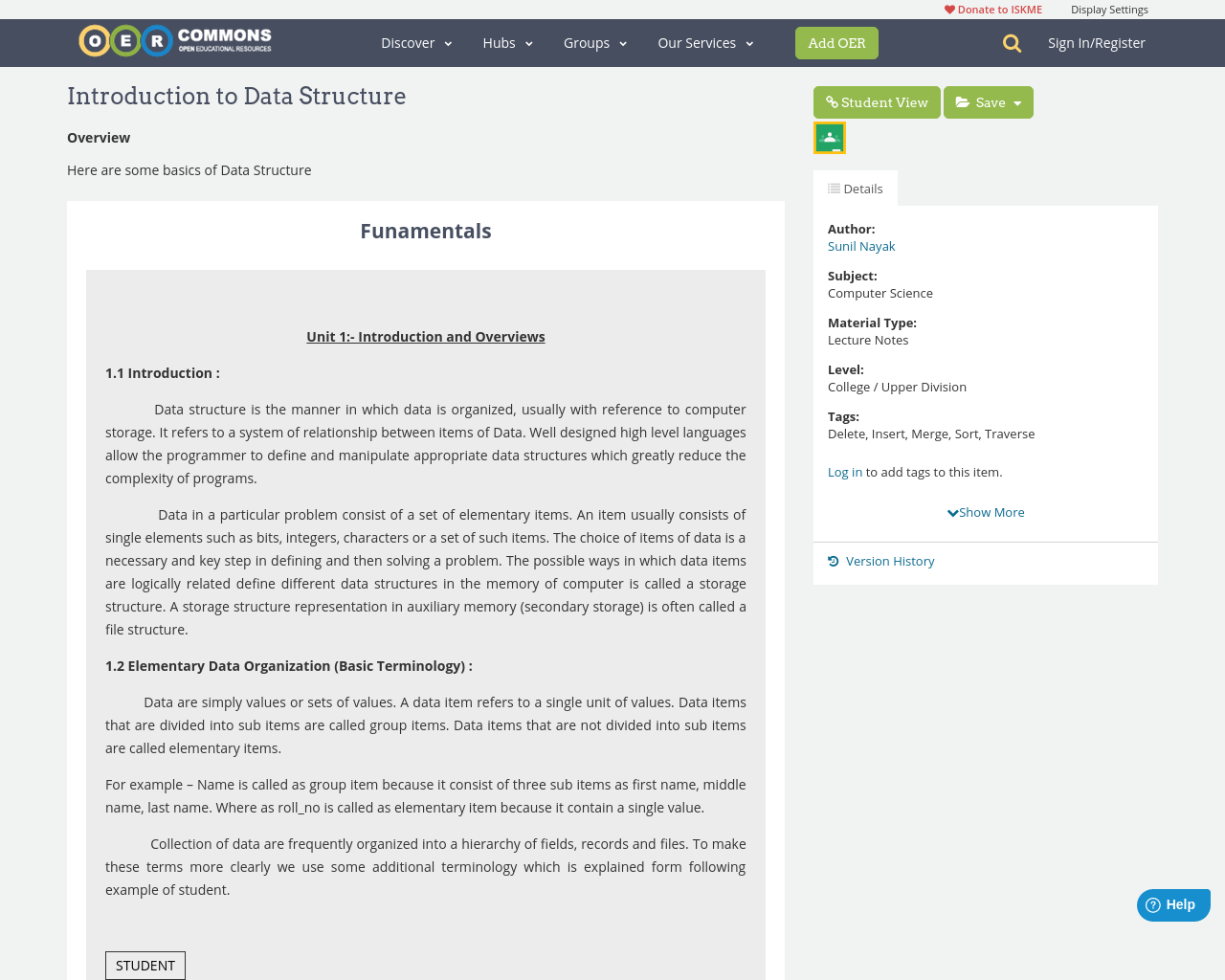Introduction To Data Structure Oer Commons