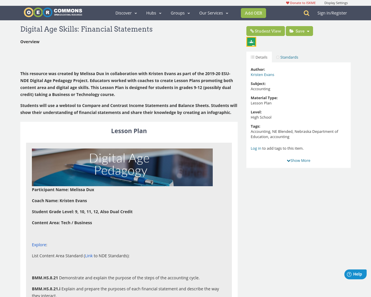 Digital Age Skills: Financial Statements | OER Commons