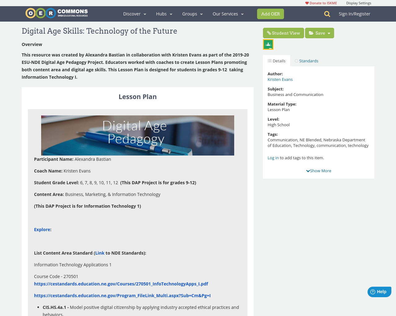 Digital Age Skills: Technology of the Future | OER Commons