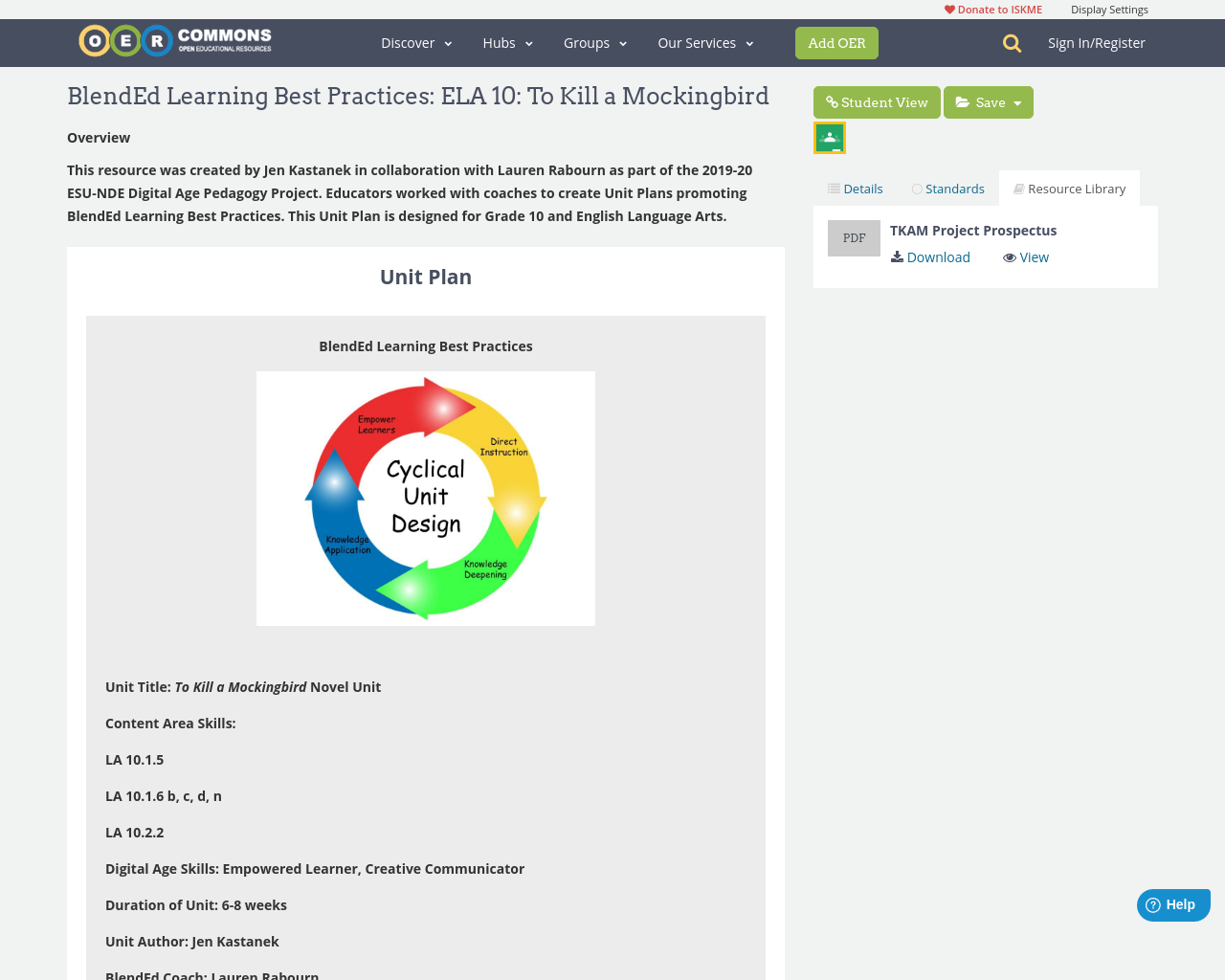 BlendEd Learning Best Practices: ELA 10: To Kill a Mockingbird | OER ...