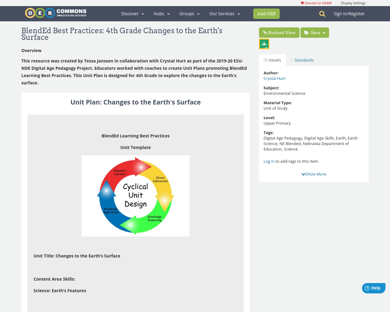 BlendEd Best Practices: 4th Grade Changes to the Earth's Surface | OER ...