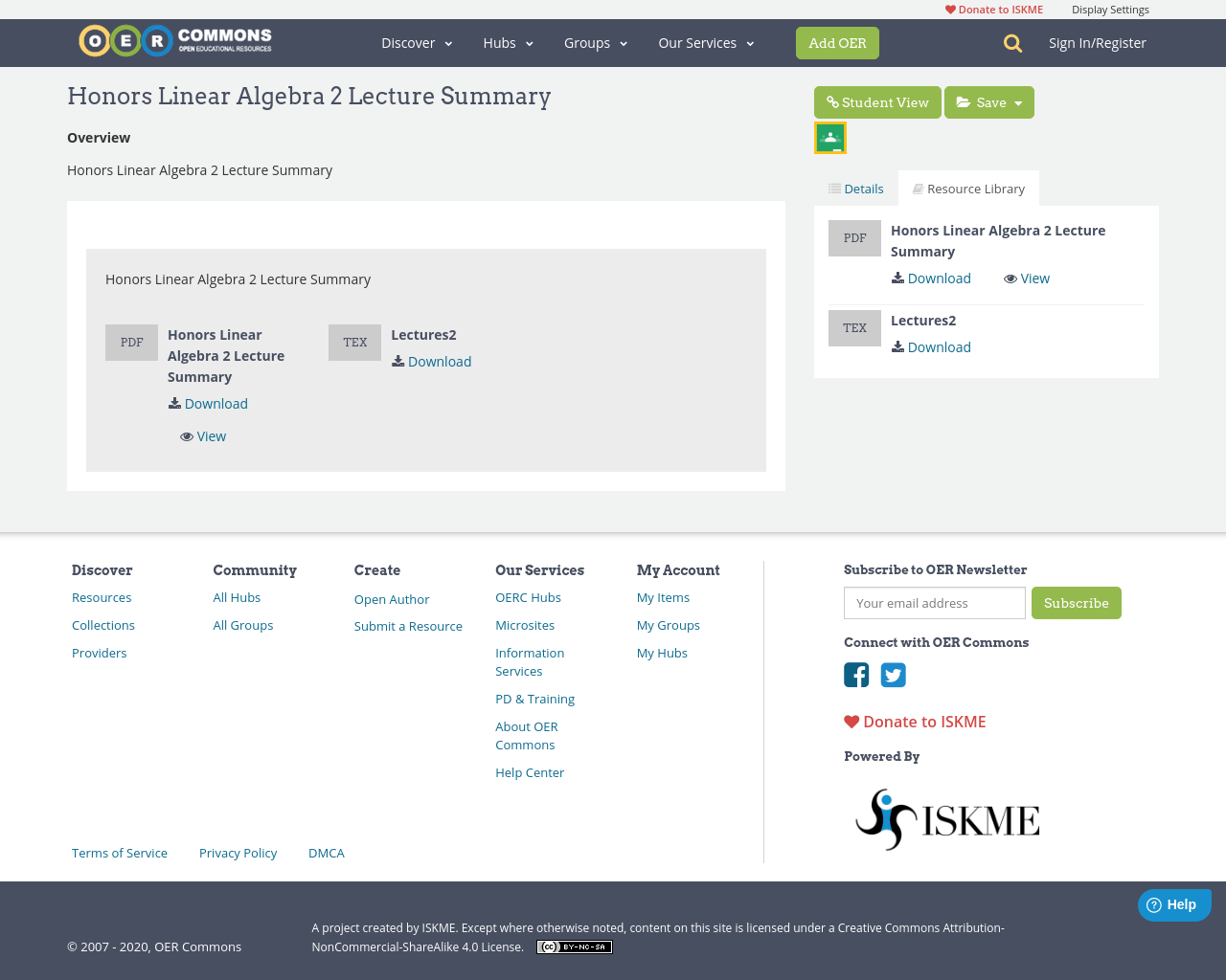 Honors Linear Algebra 2 Lecture Summary | OER Commons