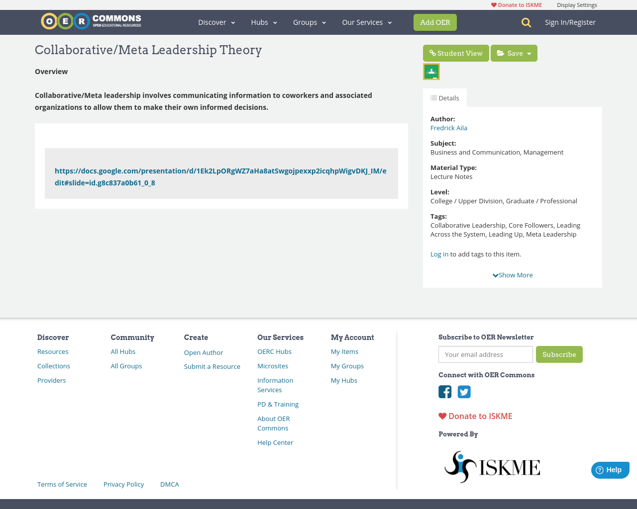 Collaborative/Meta Leadership Theory | OER Commons