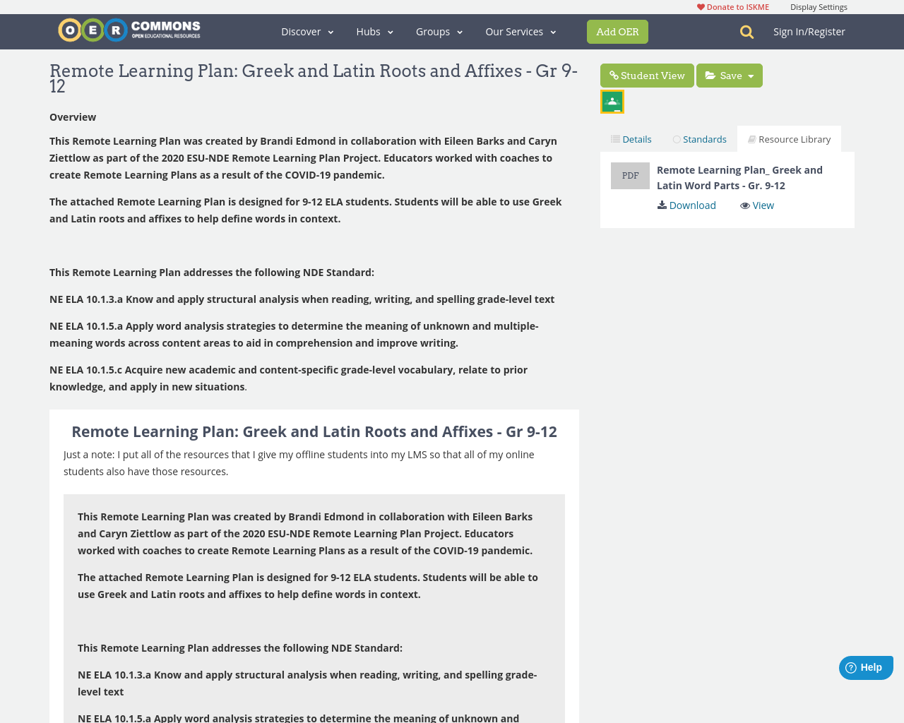 Remote Learning Plan: Greek and Latin Roots and Affixes - Gr 9-12 | OER ...