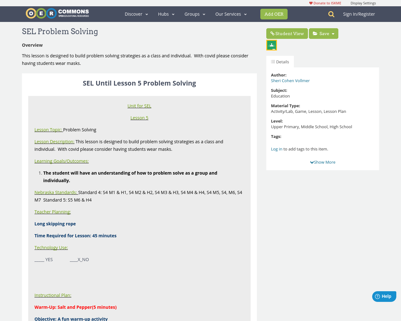 SEL Problem Solving | OER Commons