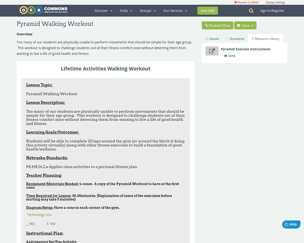 Pyramid Walking Workout | OER Commons