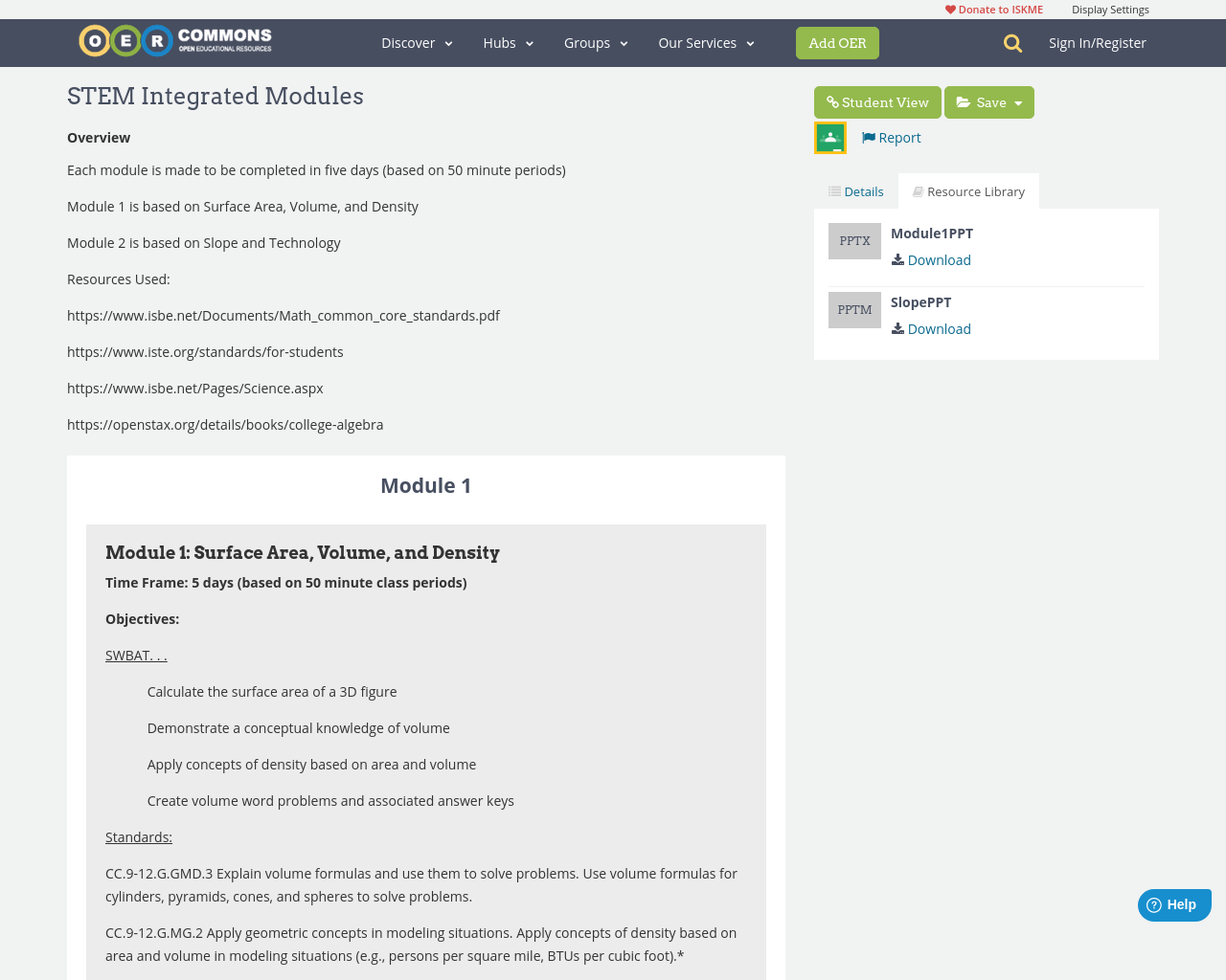 STEM Integrated Modules | OER Commons