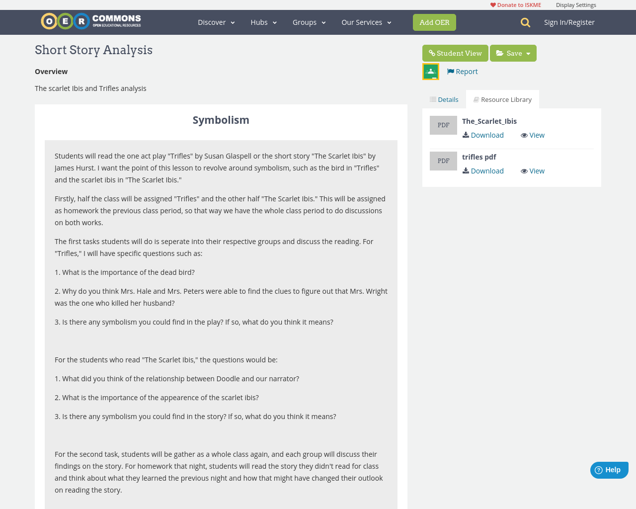 Short Story Analysis | OER Commons