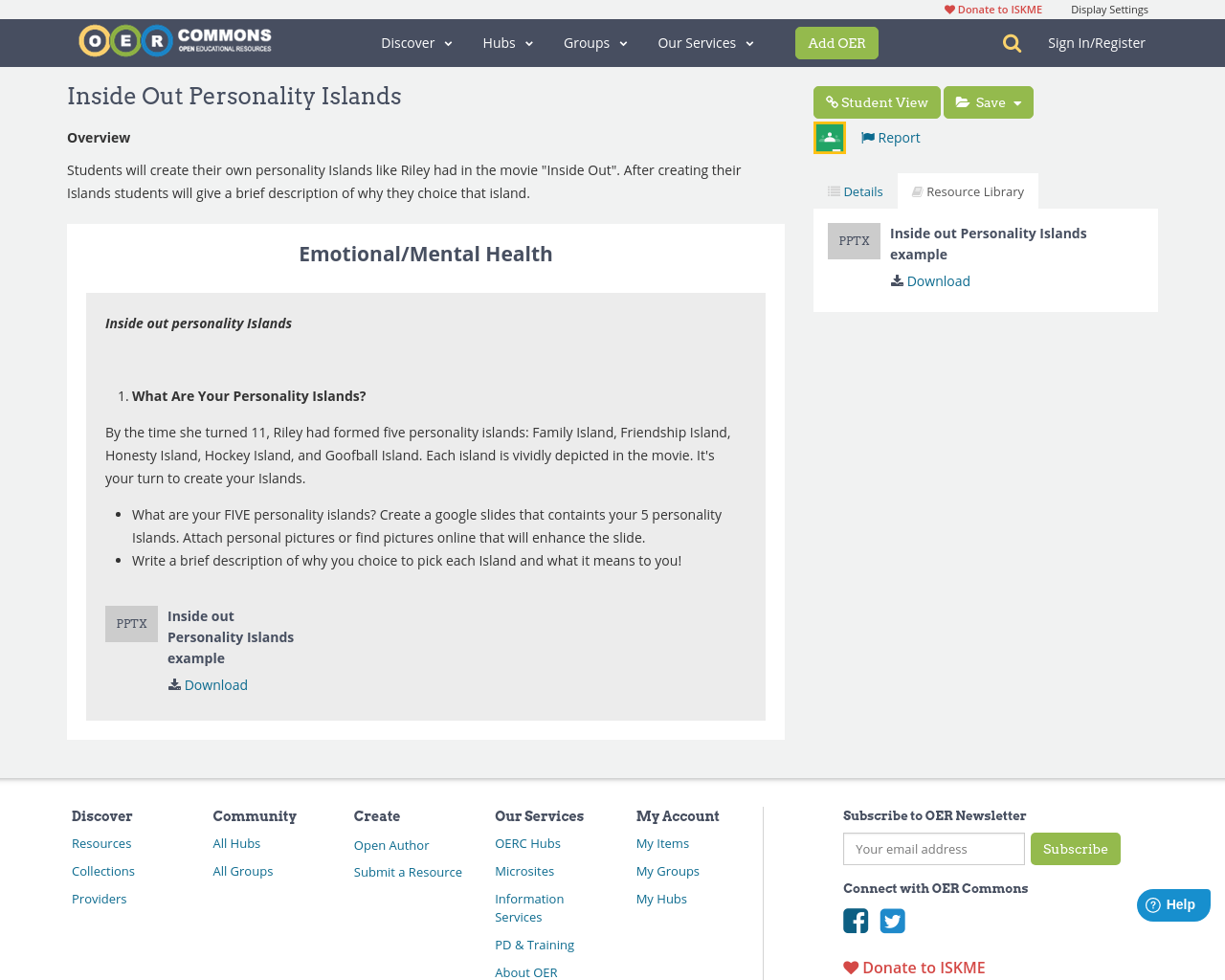 Inside Out Personality Islands | OER Commons