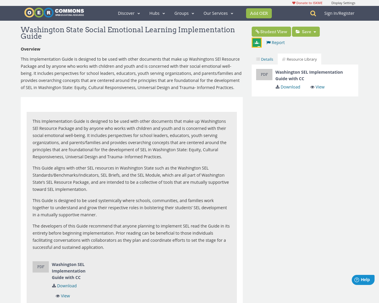 Washington State Social Emotional Learning Implementation Guide | OER ...