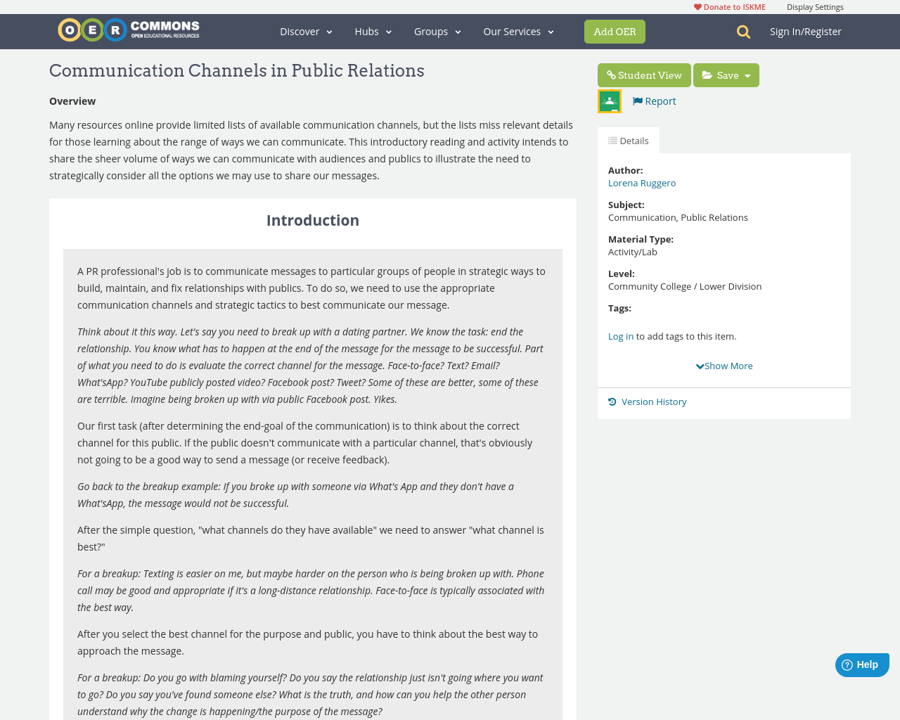 Communication Channels in Public Relations | OER Commons