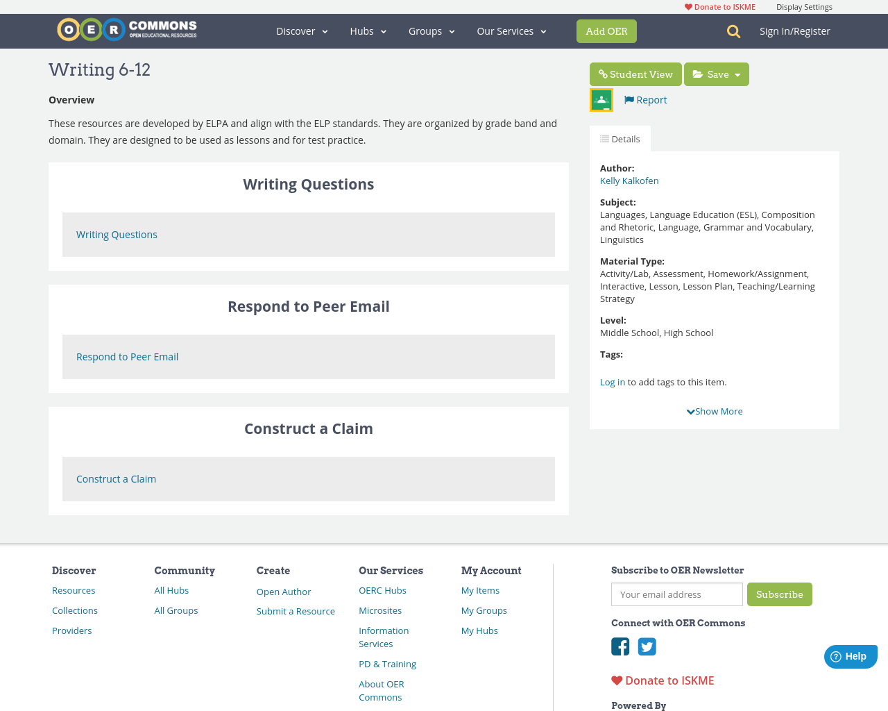 Writing 6-12 | OER Commons