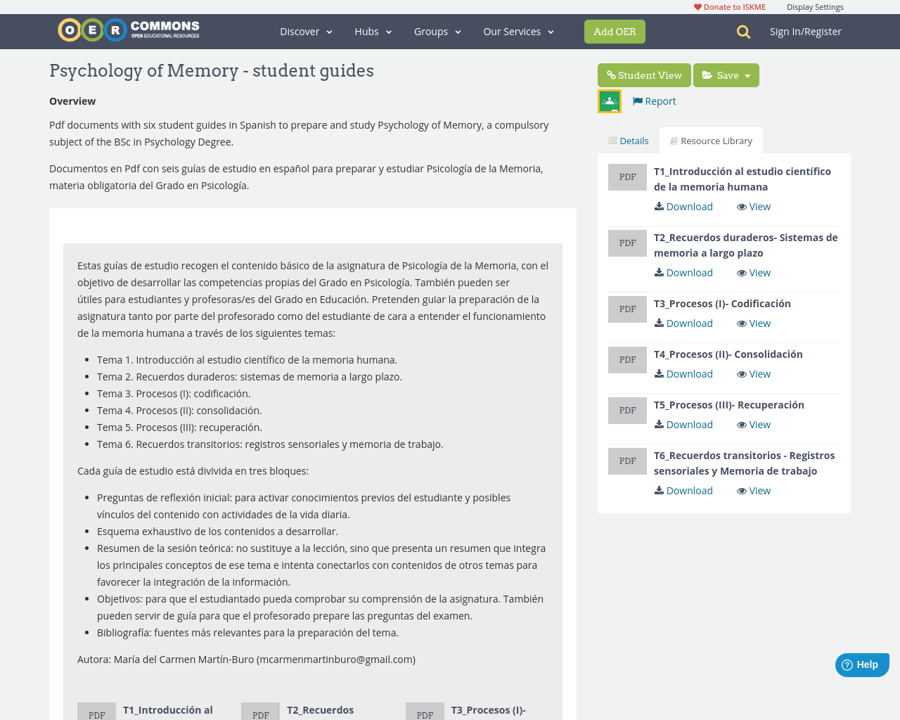 Psychology of Memory - student guides | OER Commons