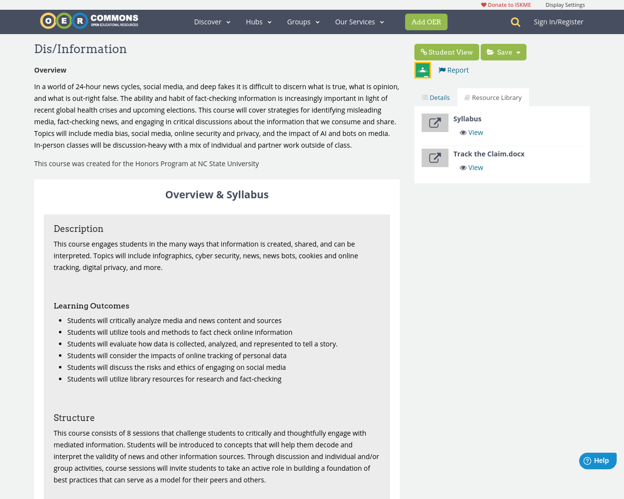 Dis/Information | OER Commons