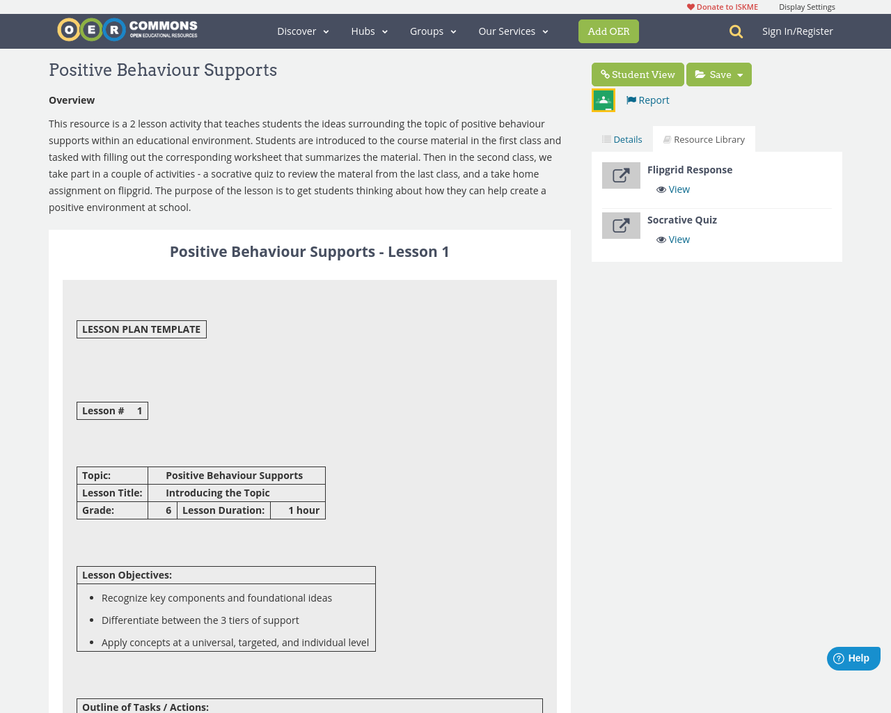 Positive Behaviour Supports | OER Commons