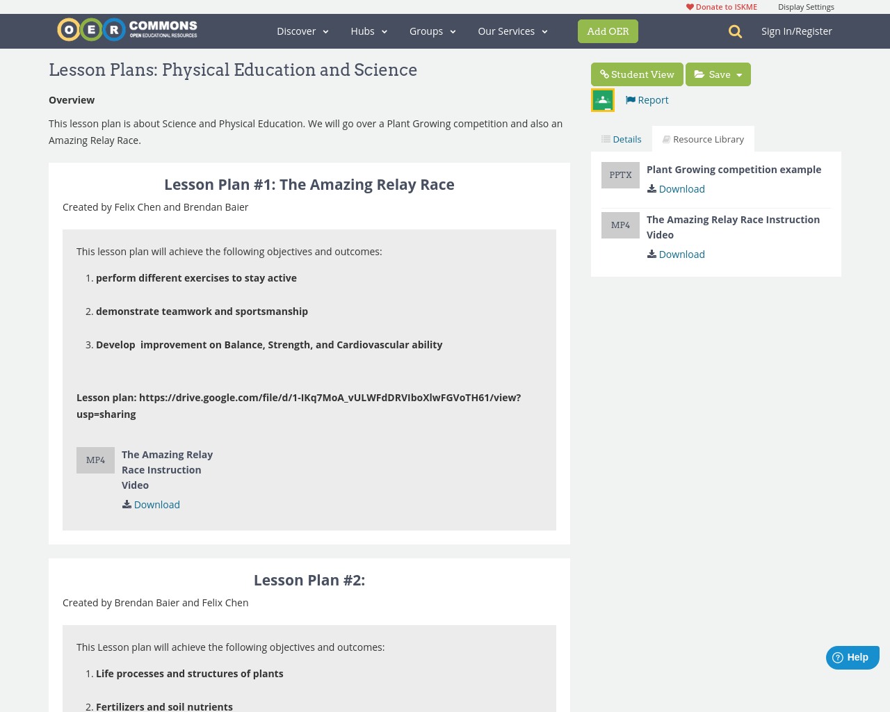 Lesson Plans: Physical Education and Science | OER Commons