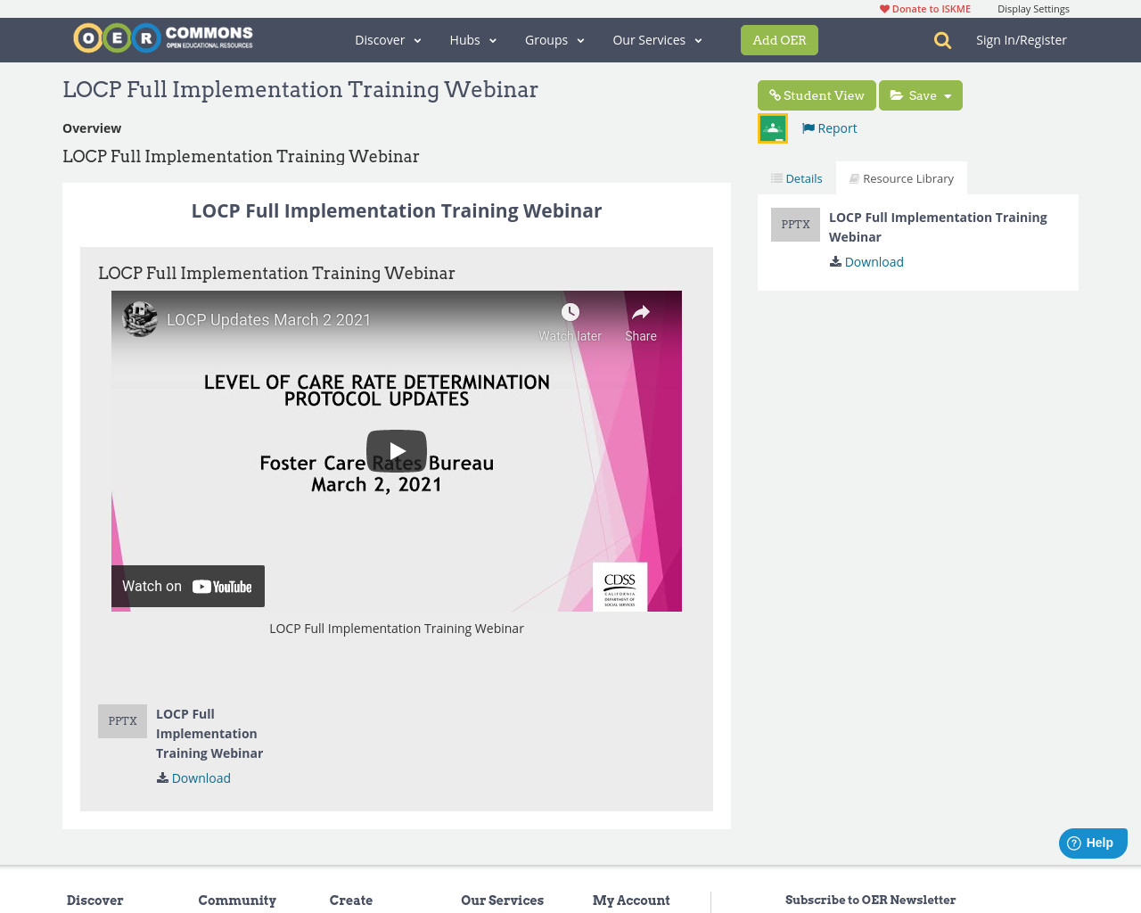 LOCP Full Implementation Training Webinar | OER Commons