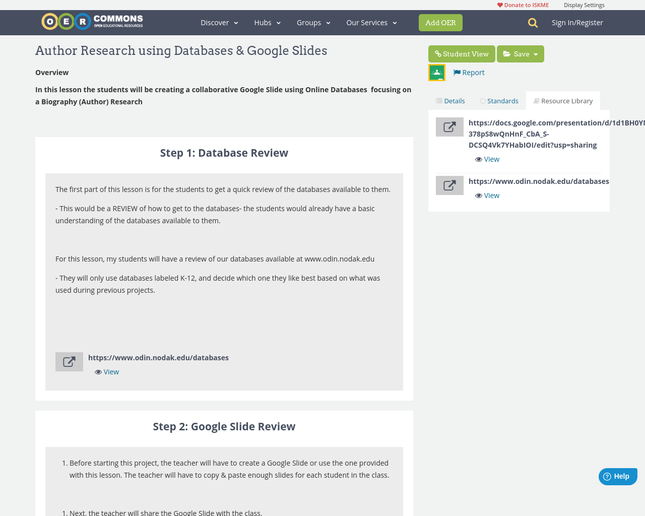 Author Research using Databases & Google Slides | OER Commons