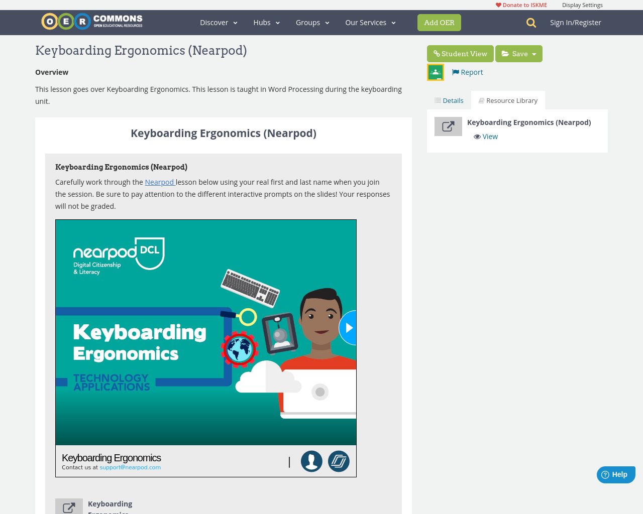 Keyboarding Ergonomics (Nearpod) | OER Commons