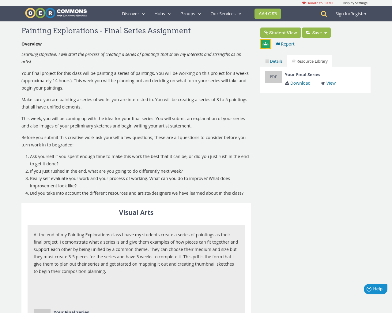 Painting Explorations - Final Series Assignment | OER Commons