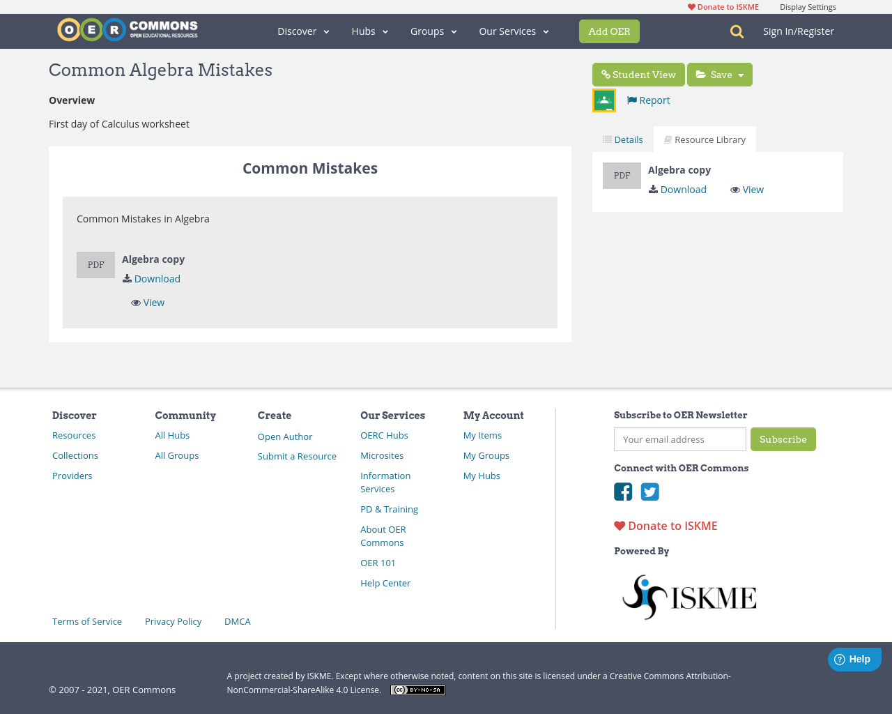 Common Algebra Mistakes | OER Commons