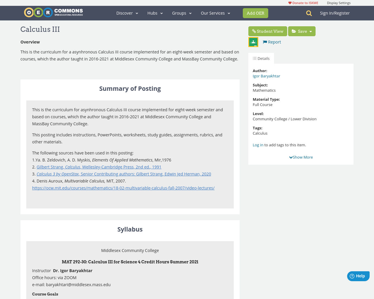 Calculus III | OER Commons