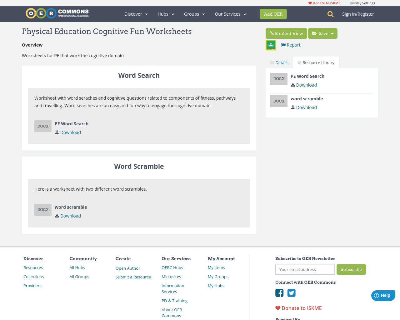 Physical Education Cognitive Fun Worksheets | OER Commons