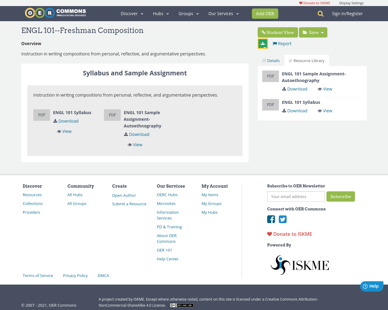 ENGL 101: Freshman Composition | OER Commons