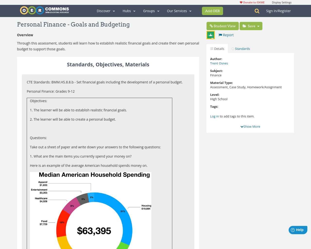 Personal Finance - Goals and Budgeting | OER Commons