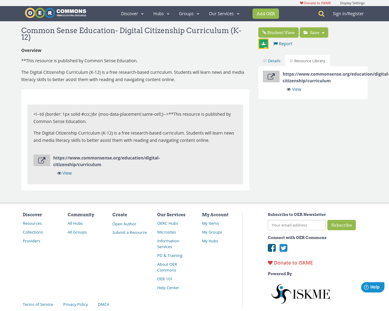 Common Sense Education- Digital Citizenship Curriculum (K-12) | OER Commons