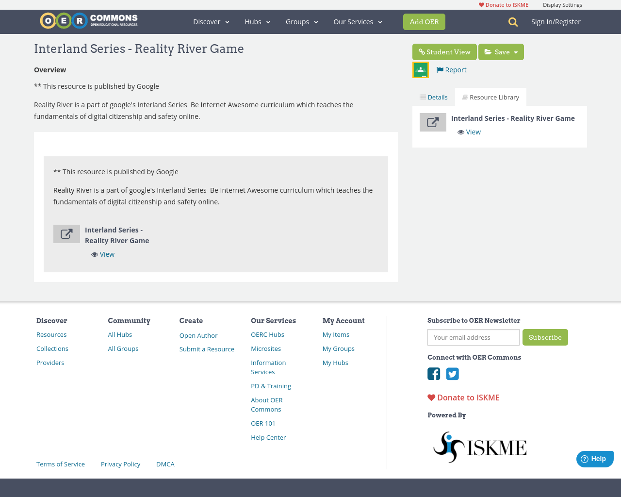 Interland Series - Reality River Game | OER Commons