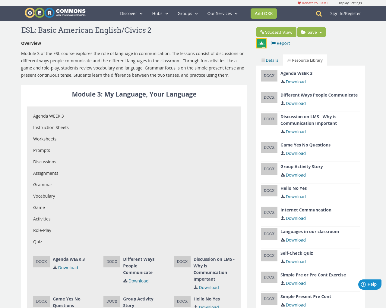ESL: Basic American English/Civics 2 | OER Commons