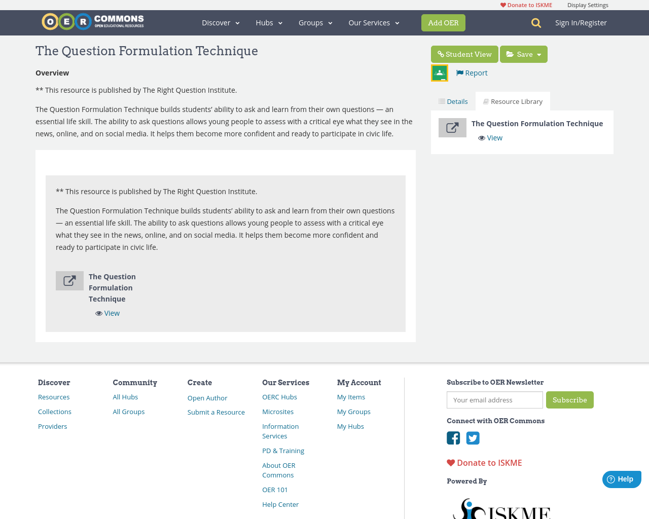 The Question Formulation Technique | OER Commons