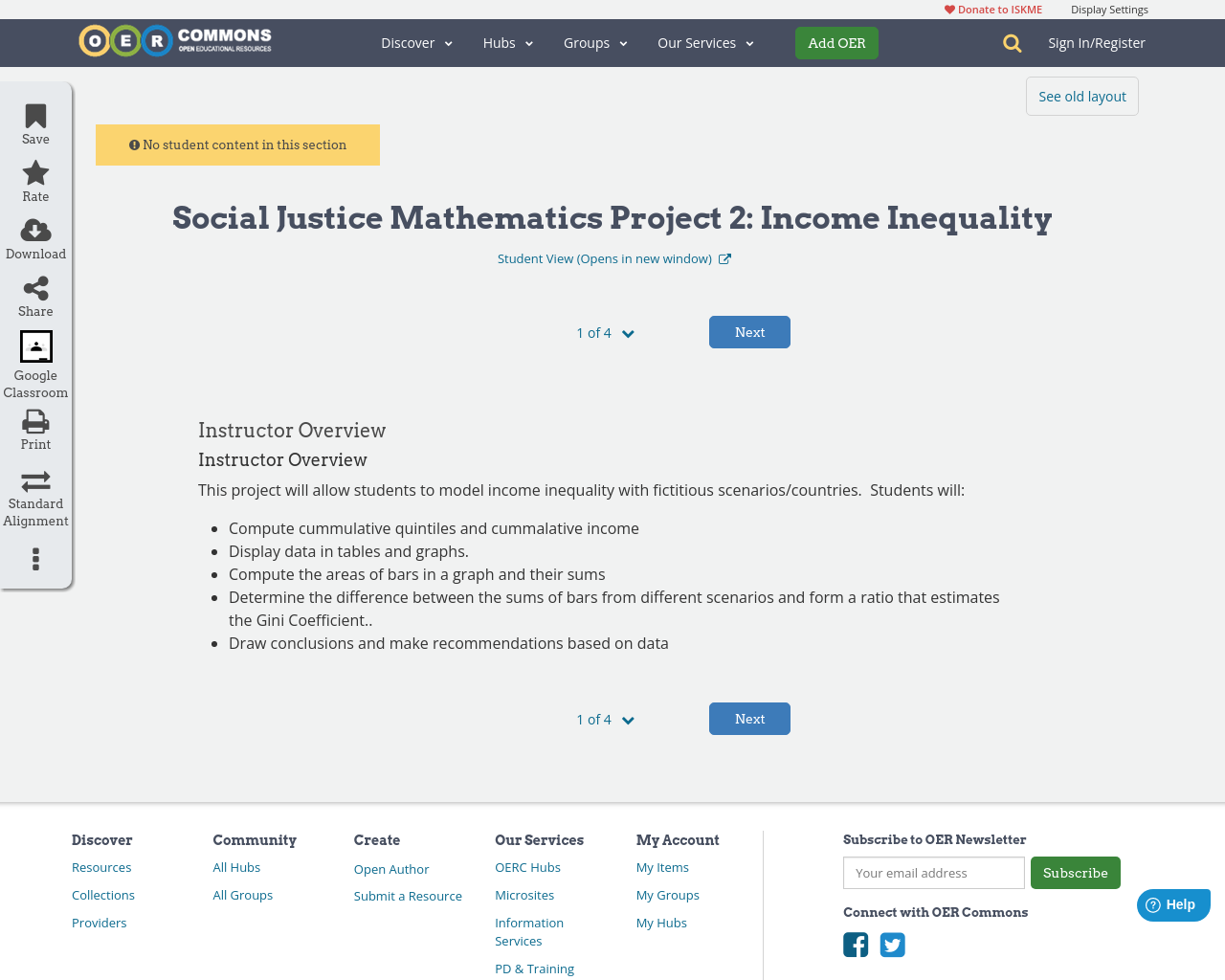 Social Justice Mathematics Project 2: Income Inequality | OER Commons