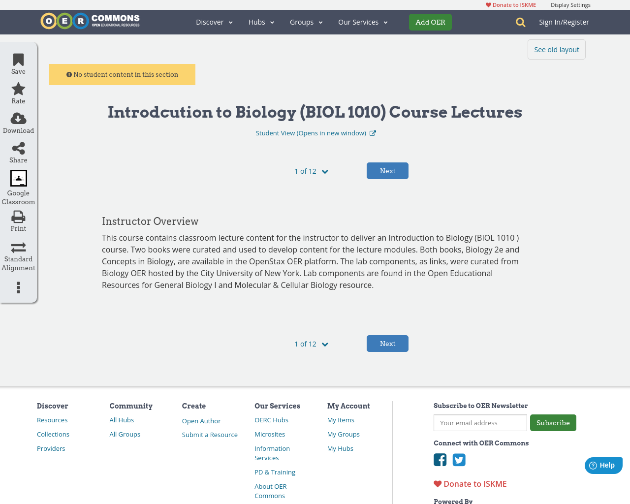 Introdcution to Biology (BIOL 1010) Course Lectures | OER Commons