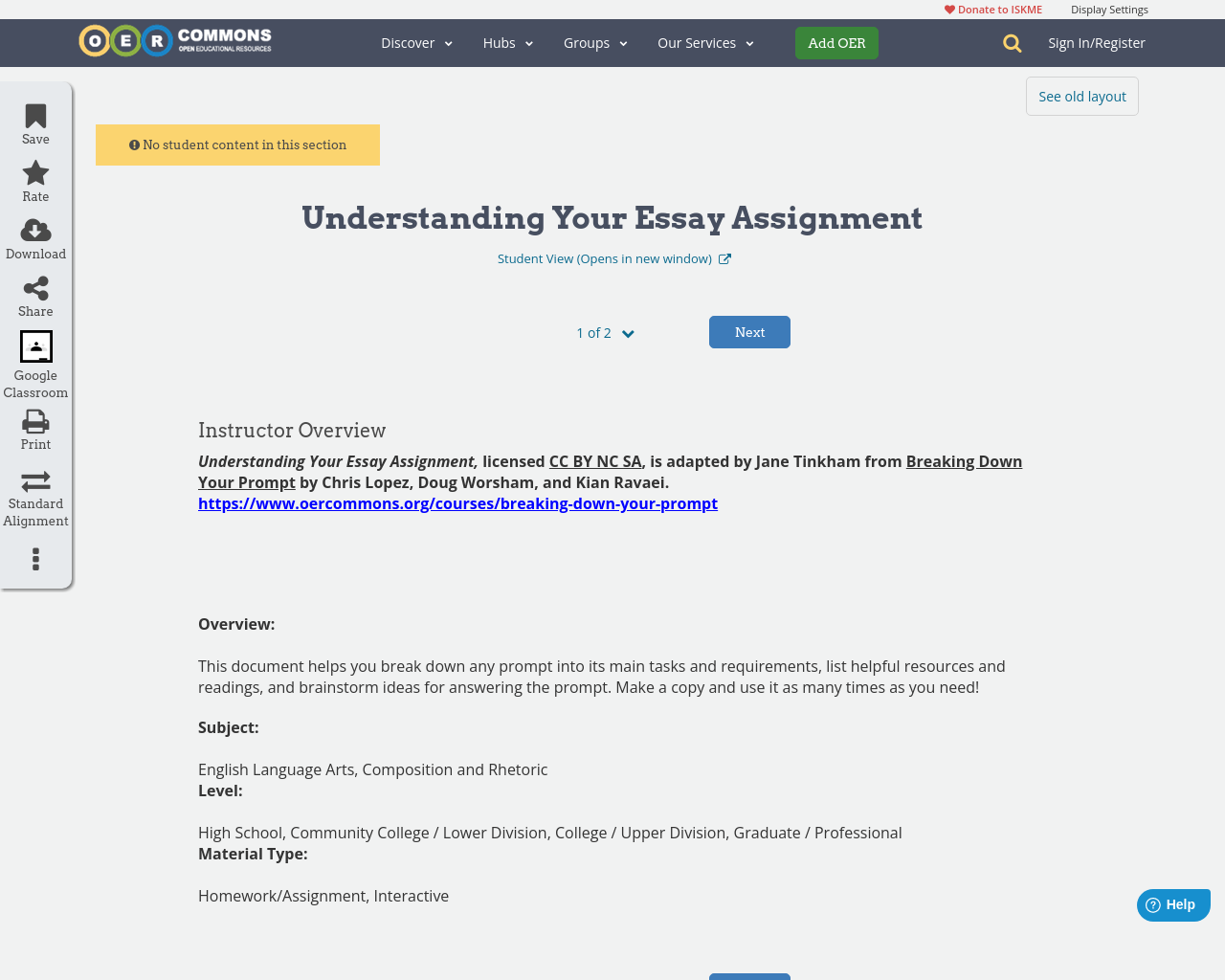 Understanding Your Essay Assignment | OER Commons