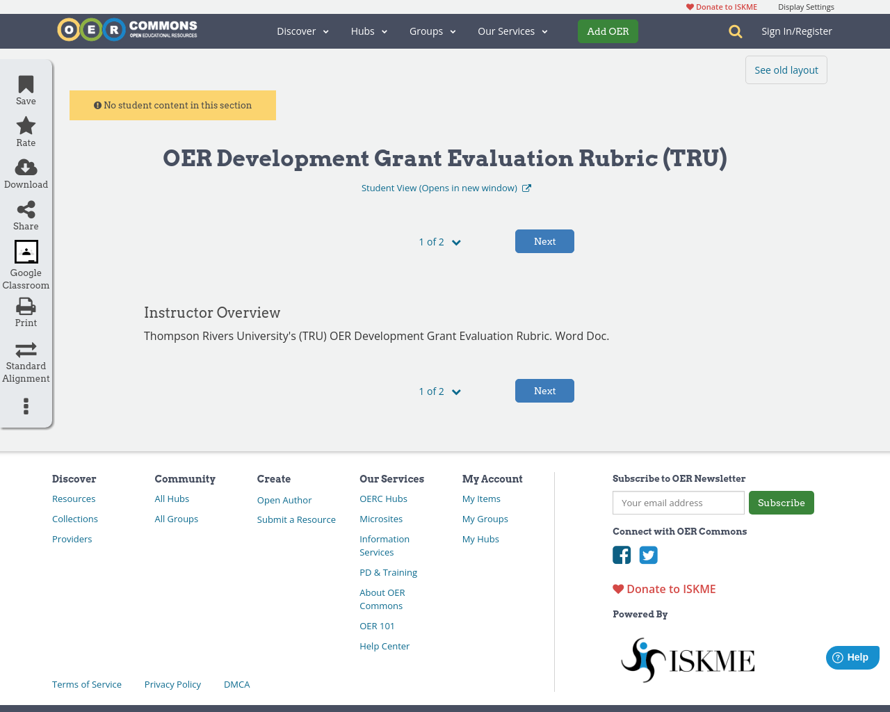OER Development Grant Evaluation Rubric (TRU) | OER Commons