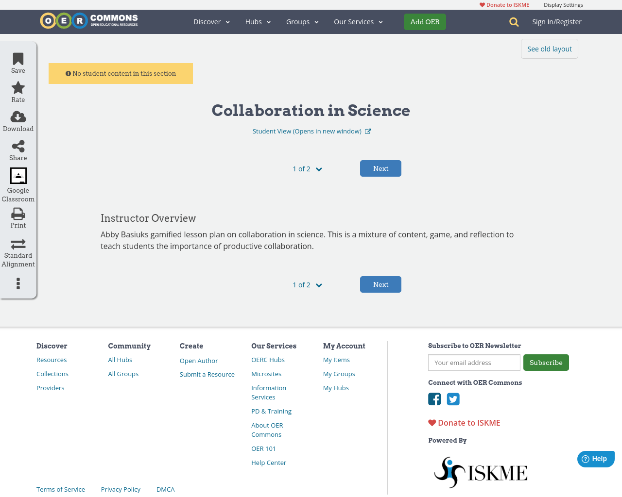 Collaboration in Science | OER Commons