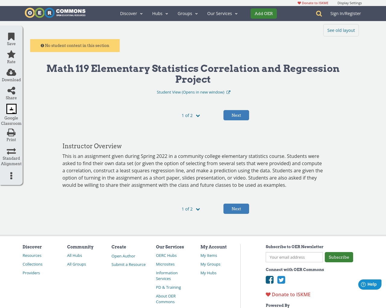 Math 119 Elementary Statistics Correlation and Regression Project: Open ...