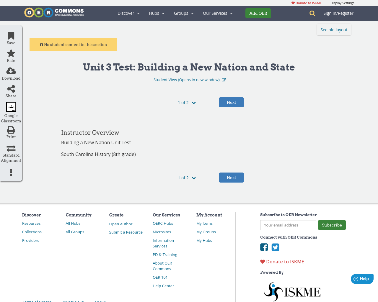 Unit 3 Test: Building a New Nation and State | OER Commons
