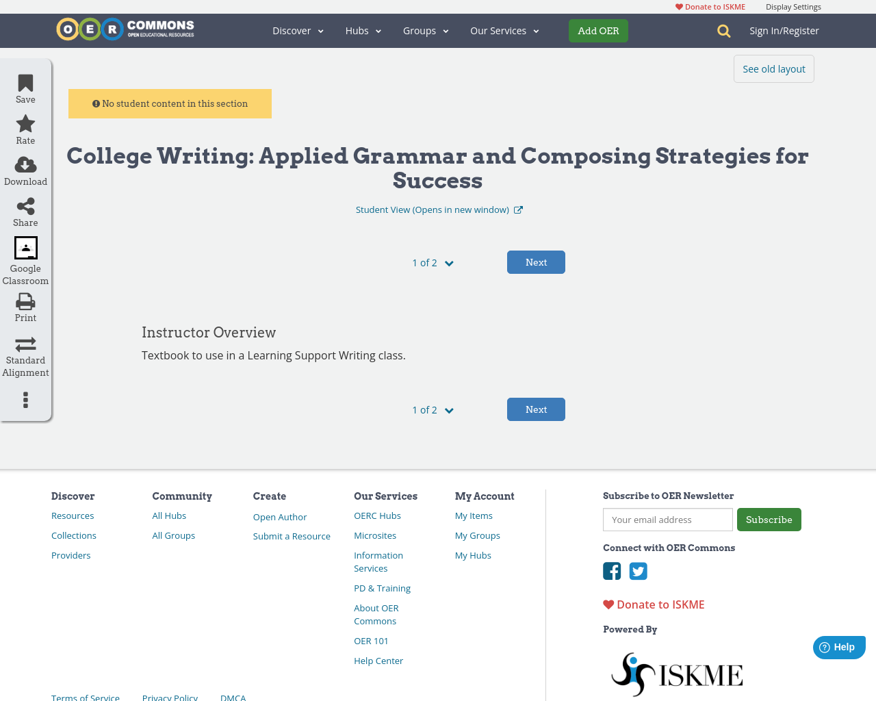 College Writing: Applied Grammar and Composing Strategies for Success ...