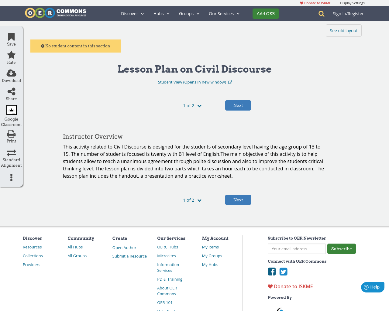 Lesson Plan on Civil Discourse | OER Commons