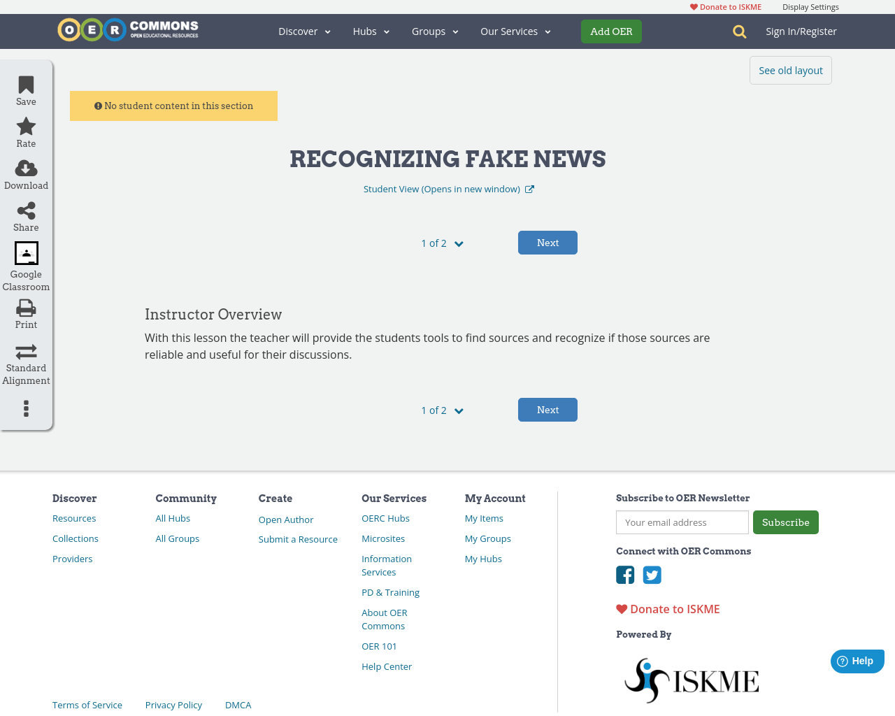RECOGNIZING FAKE NEWS | OER Commons
