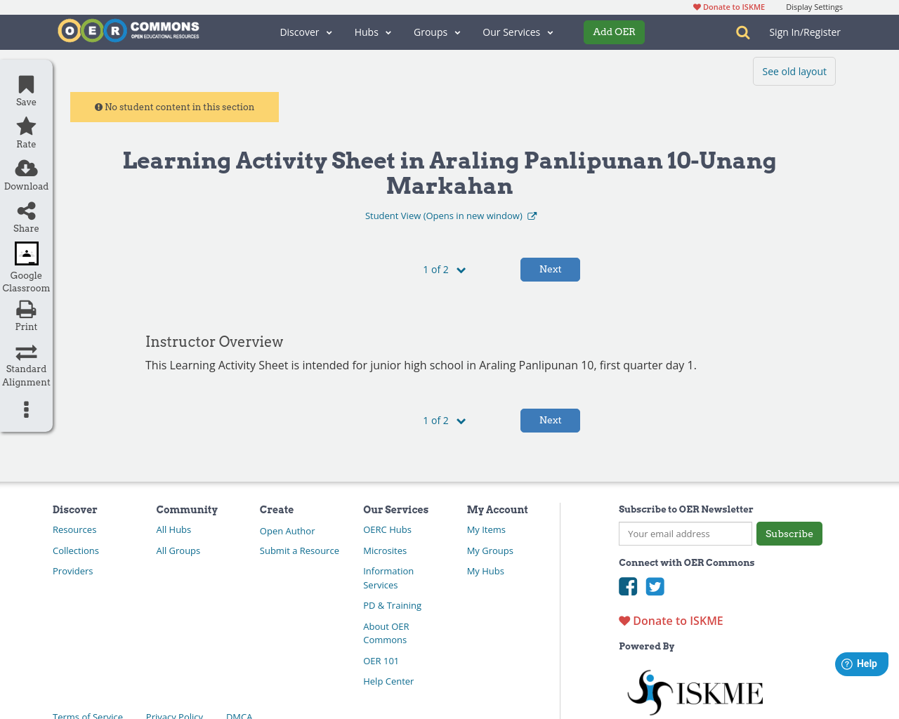 Learning Activity Sheet in Araling Panlipunan 10-Unang Markahan | OER Commons