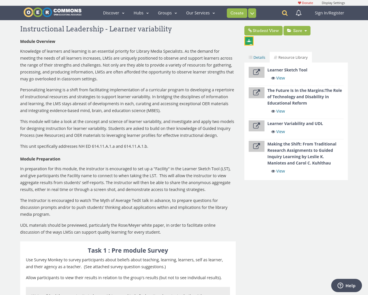 Instructional Leadership - Learner variability | OER Commons
