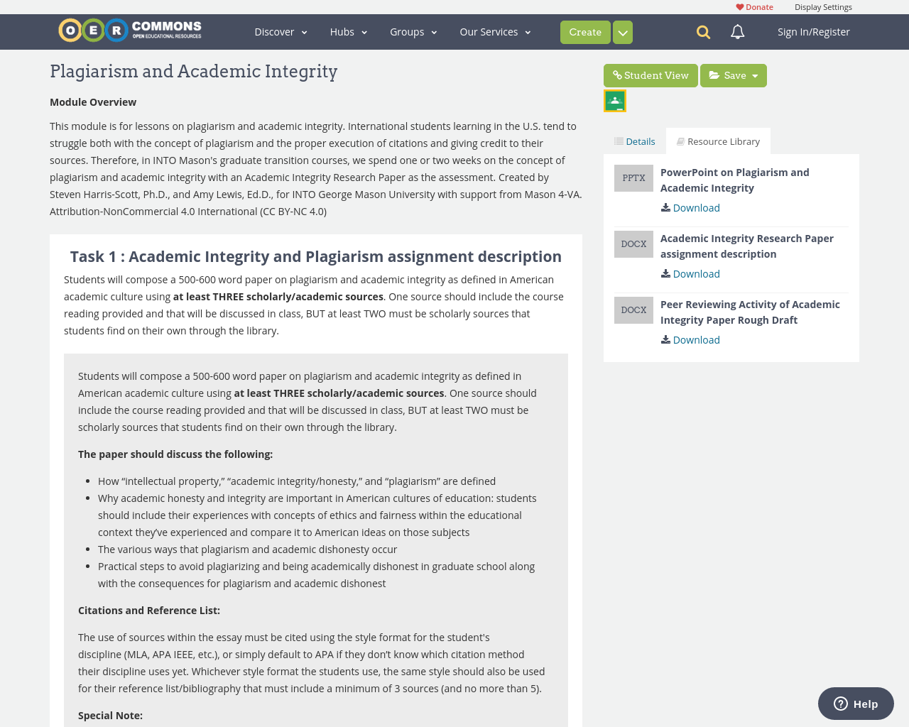 Plagiarism and Academic Integrity | OER Commons