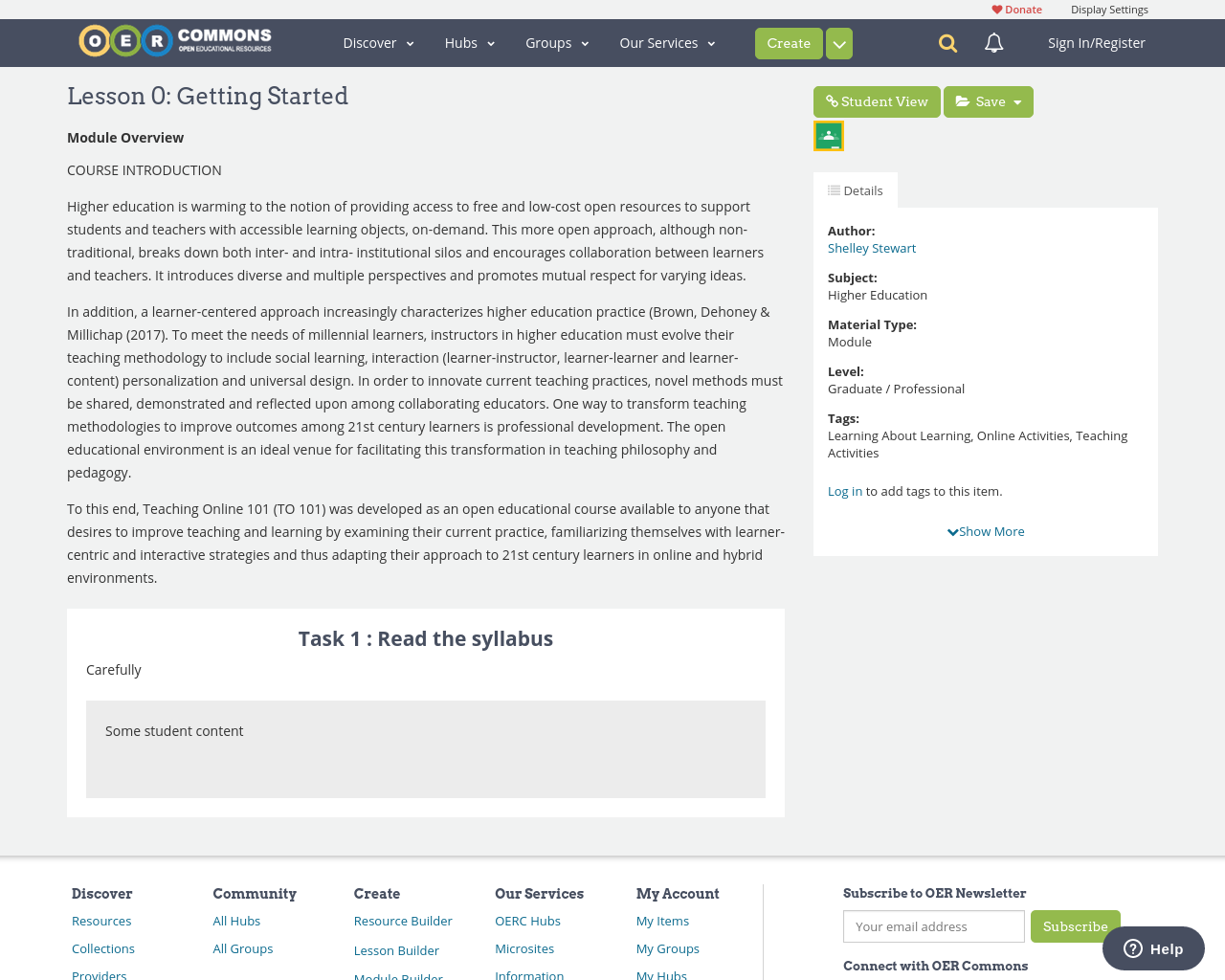 Lesson 0: Getting Started | OER Commons