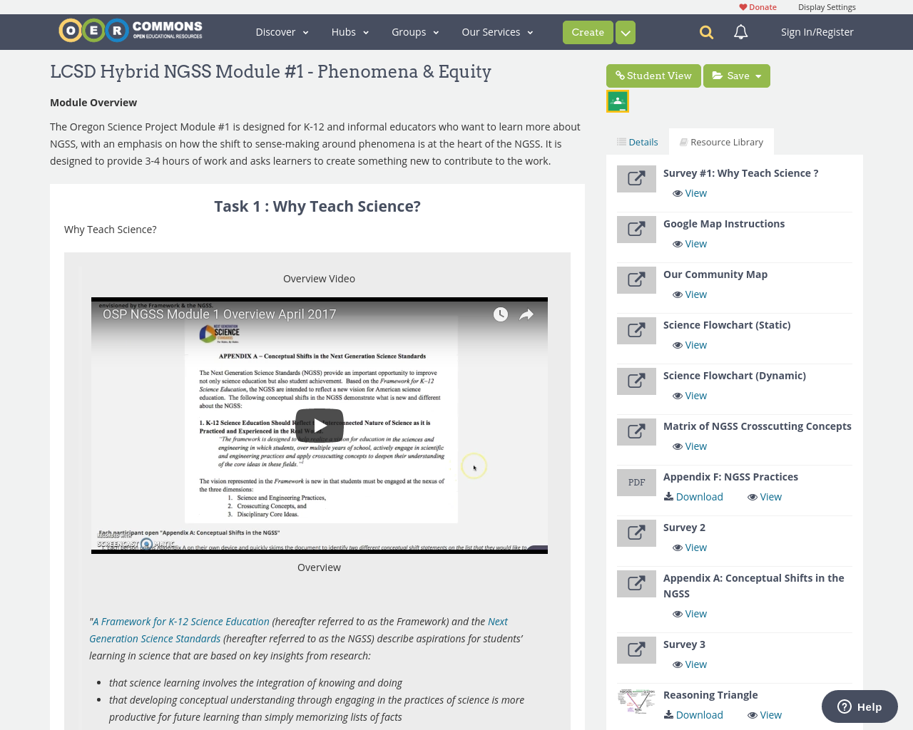 LCSD Hybrid NGSS Module #1 - Phenomena & Equity | OER Commons